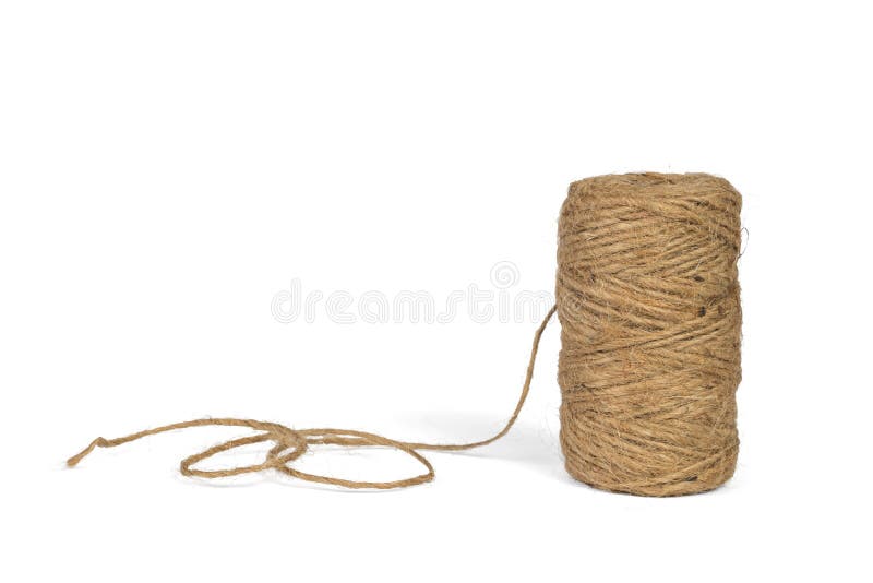 A Coil with an Unwinding Thread Isolated on a White Background Stock ...