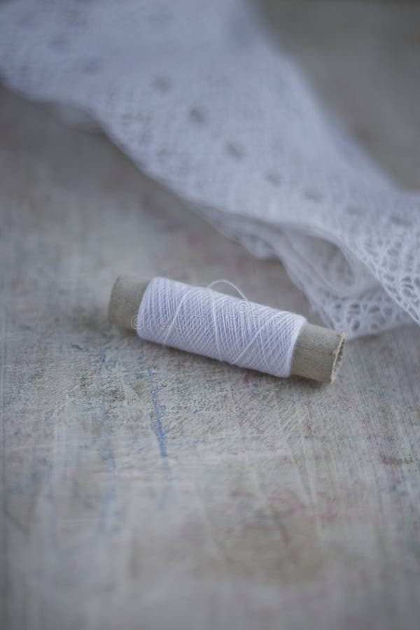 Coil White Fine Threads and Lace Stock Photo - Image of home, elegant ...