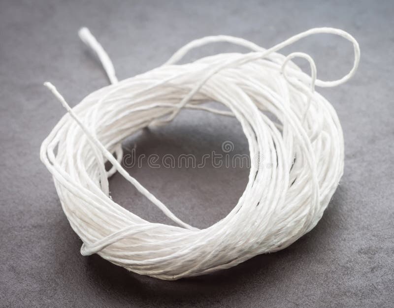 Coil of white rope. stock photo. Image of marine, background - 32764670