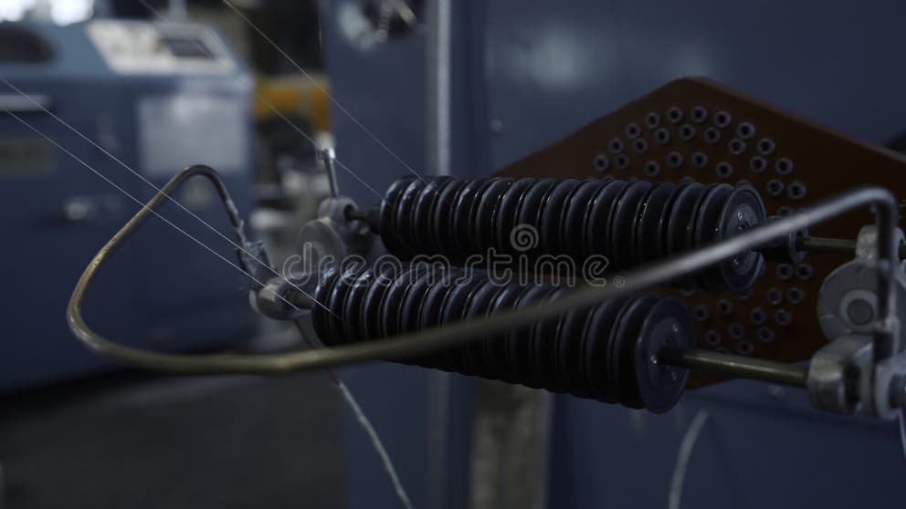 Coil Winder Machine with Copper Wire. Creative. Copper Round Rollers ...