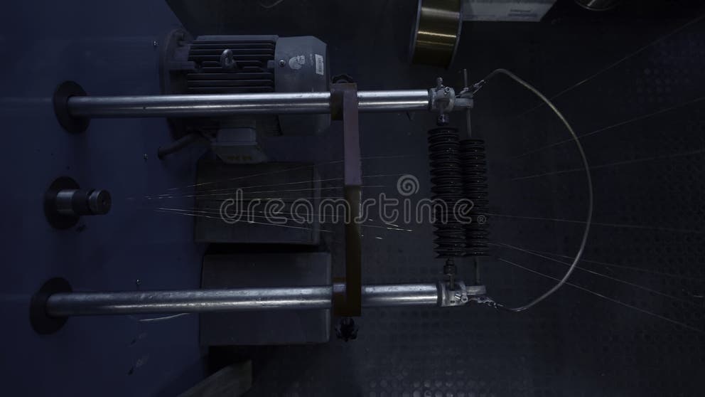 Coil Winder Machine with Copper Wire. Creative. Copper Round Rollers ...