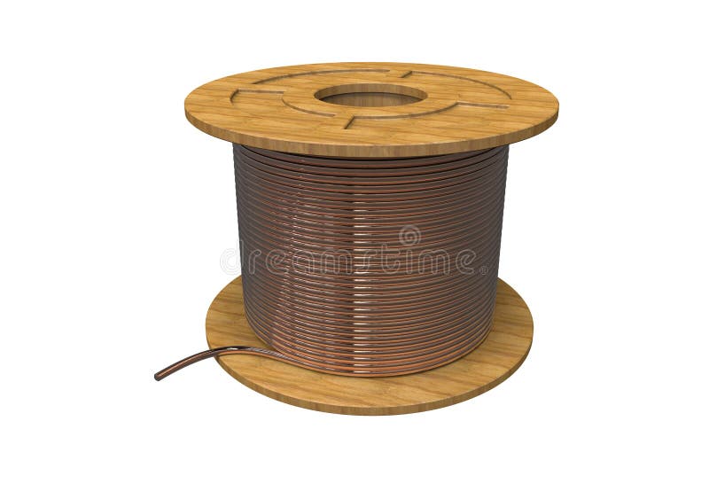 Coil of wire stock illustration. Illustration of wooden - 27747932