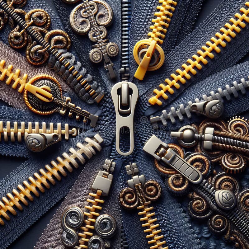 38 12 Coil Zippers Zippers with a Coil Structure Made Stock Image ...