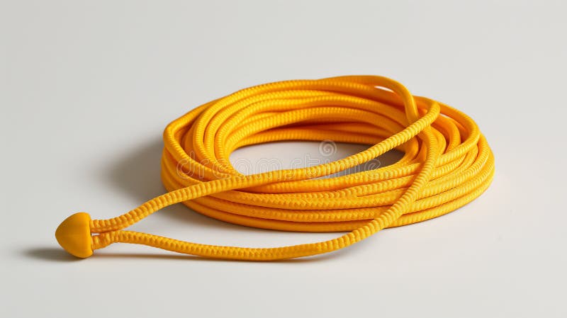 A Coiled Bright Yellow Rope with a Textured Surface and a Molded ...