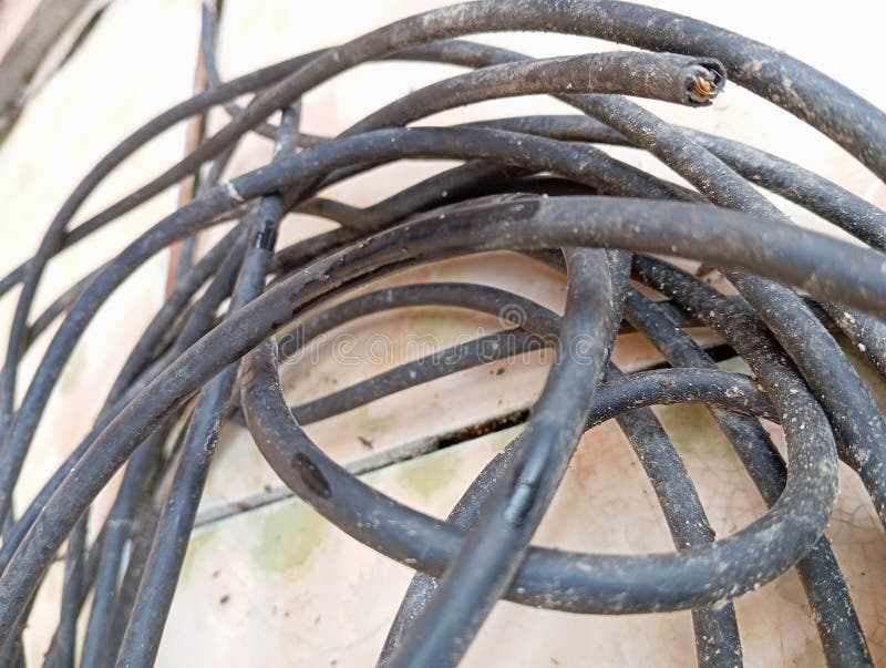 The Coiled Cable Has Not Ben Used for a Long Time Stock Photo - Image ...