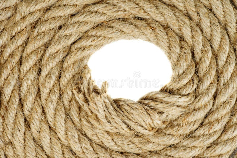 Coiled coarse rope stock photo. Image of fiber, white - 152524094