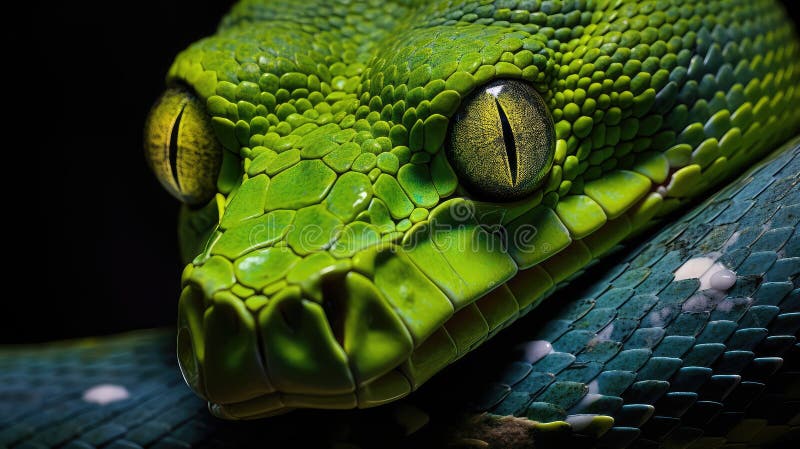 Coiled Green Tree Python Stock Illustrations – 429 Coiled Green Tree ...