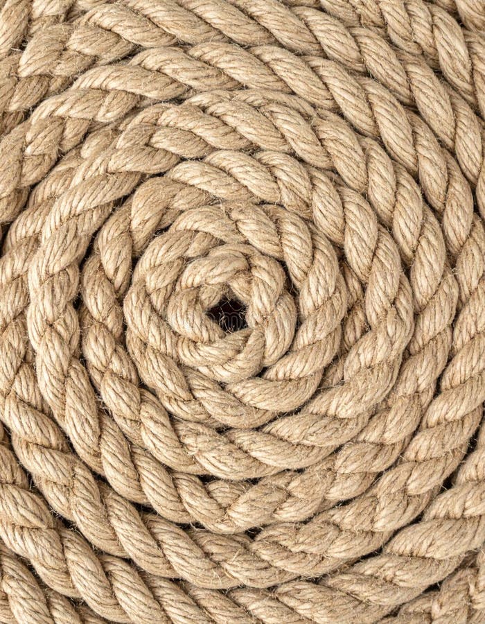 Coiled Jute Rope Texture Detailed Fibers and Nautical Theme Circular ...