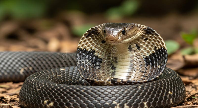Coiled King Cobra Snake stock photo. Image of predator - 390604420