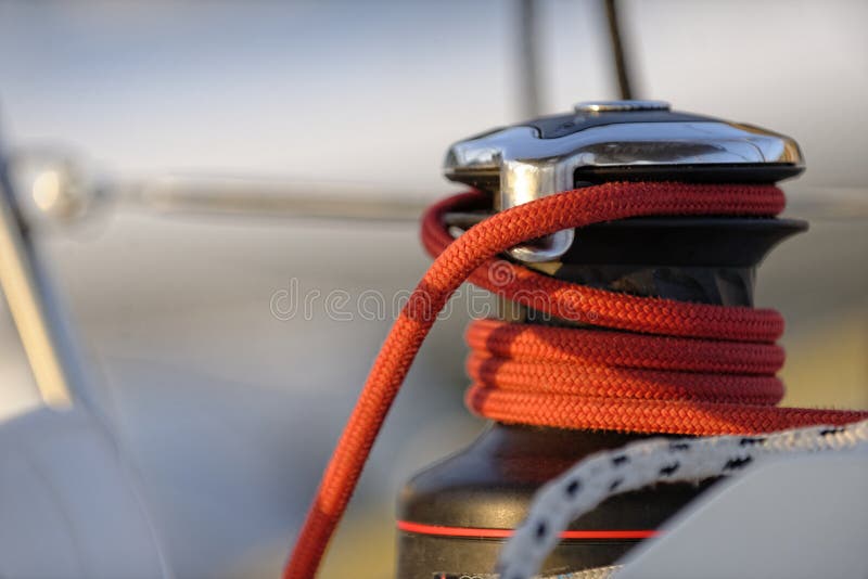 Coiled line on winch stock image. Image of closeup, details - 34497663