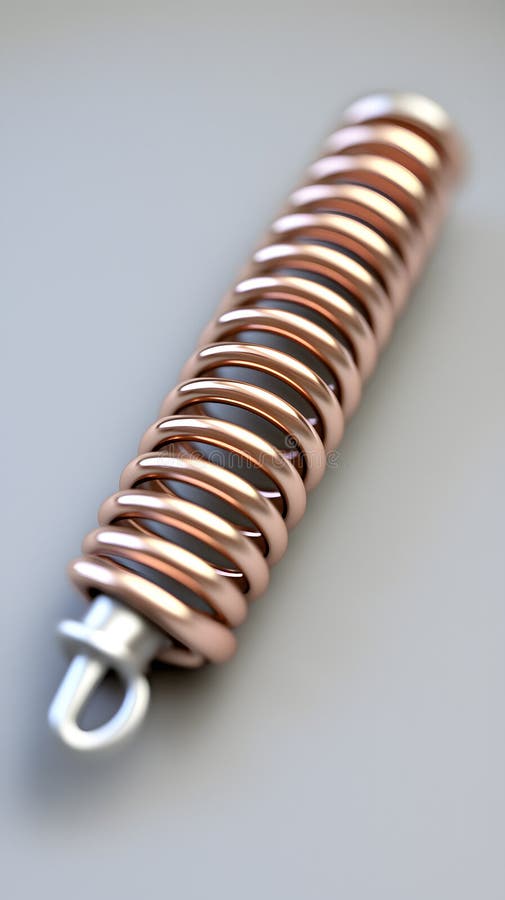 Coiled Metallic Spring on a Smooth Surface Stock Illustration ...