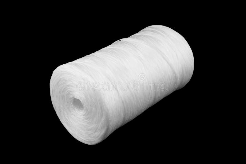 Coiled Nylon Rope Isolated on White Background. White Rolled Striped ...