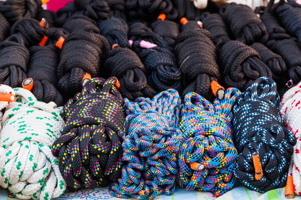 Coiled Nylon Rope. stock image. Image of brand, braided - 55714501