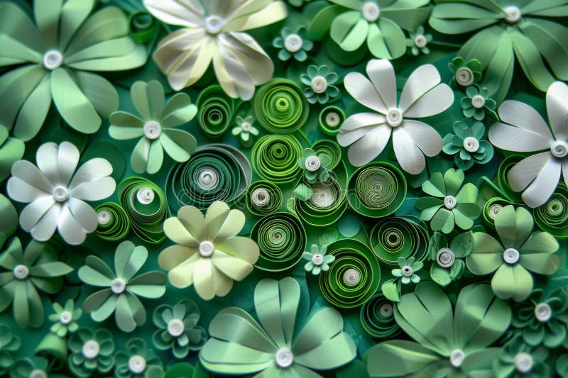 Coiled Paper Shamrocks Create a Stunning, Artistic Pattern, Showcasing ... Coiled Paper Shamrocks Create a Stunning, Artistic Pattern, Showcasing ...