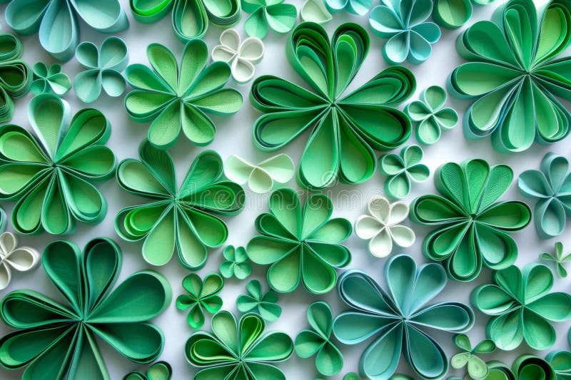 Coiled Paper Shamrocks Create a Stunning, Artistic Pattern, Showcasing ...