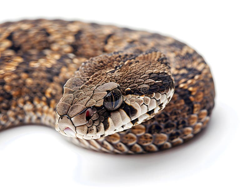 Coiled Rattlesnake with Textured Scales Stock Illustration ...