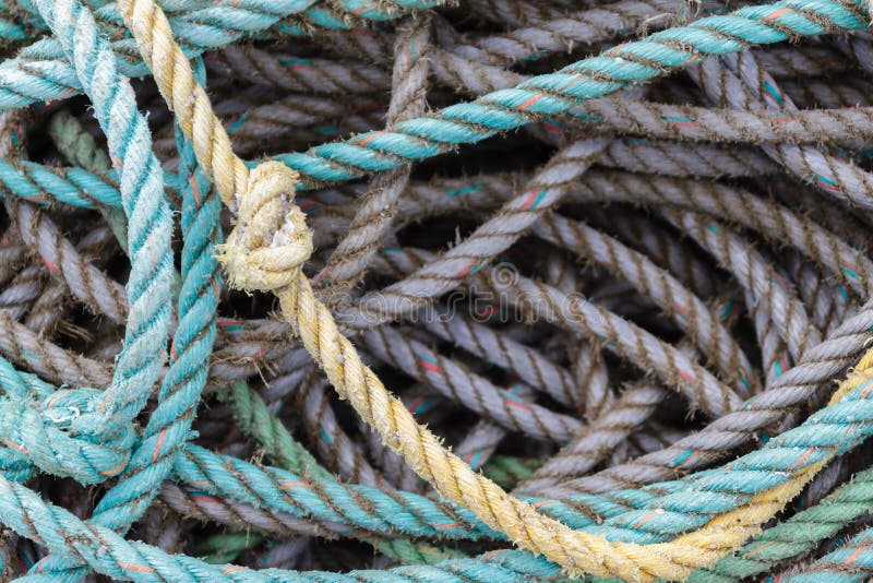 Coiled Coloured Fishing Ropes. Stock Image - Image of backdrop ...