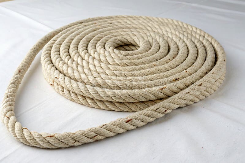 Coiled Rope Roll on White Background Stock Illustration - Illustration ...