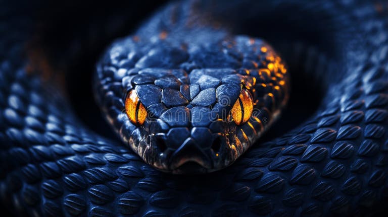 A Coiled Snake Illustration with Digital Code, Symbolizing Python Programming and Libraries ...