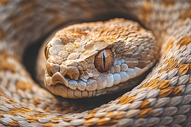 Close-up of a Snake Resting in a Coiled Position Stock Image - Image of ...