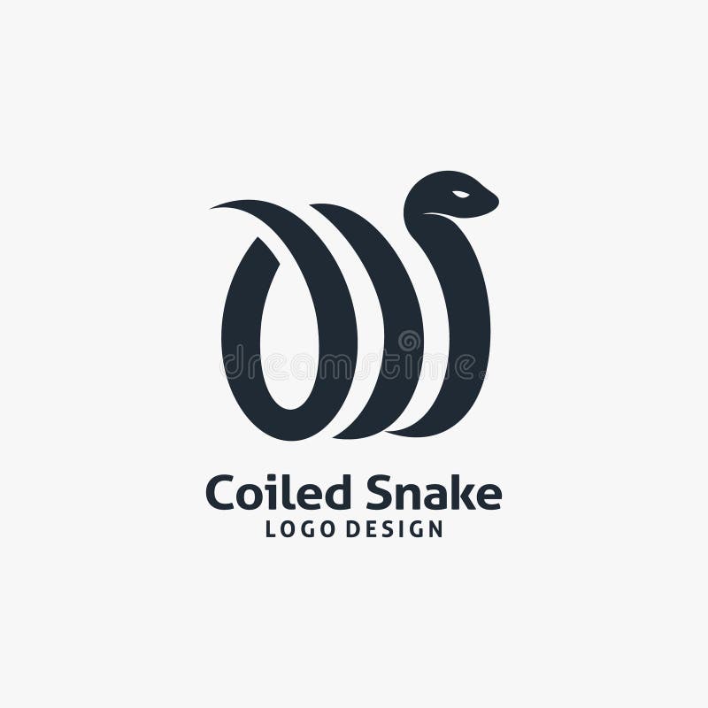 Coiled snake logo design stock vector. Illustration of logo - 274723314