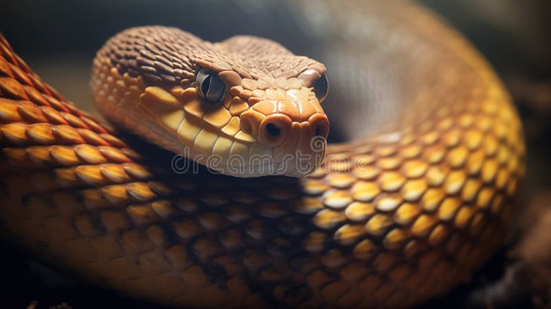 Coiled Snake with a Sly Expression Stock Illustration - Illustration of ...