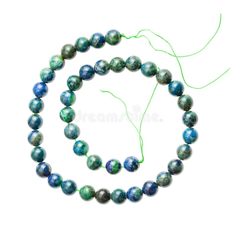 Coiled String from Polished Azurite with Malachite Stock Image - Image ...