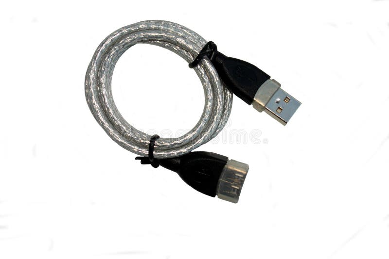 Coiled USB Cable stock image. Image of male, connect, power - 364309