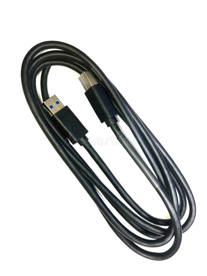 Coiled of USB External Drive. Stock Image - Image of computing, cables ...