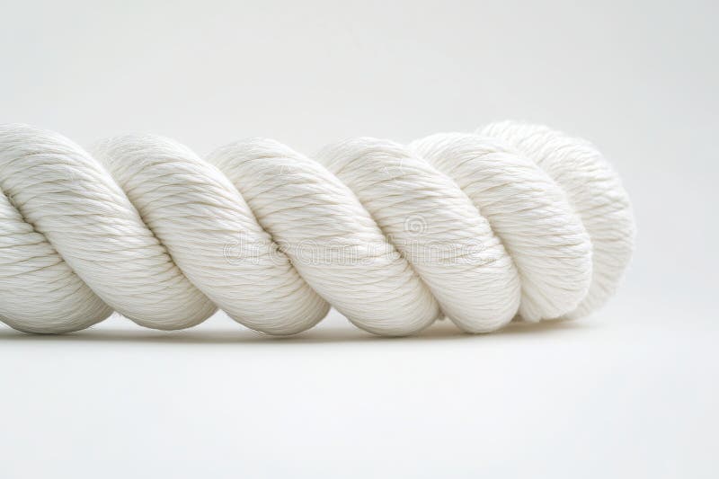 Coiled White Rope Displayed on a Neutral Background for Artistic or ...