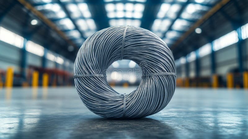 Coiled Wire Bundle in a Large Industrial Warehouse. Stock Photo - Image ...