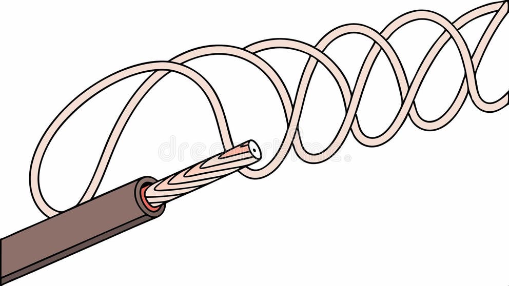 Coiled Wire Illustration, Industrial Technical Element, Vector Design ...
