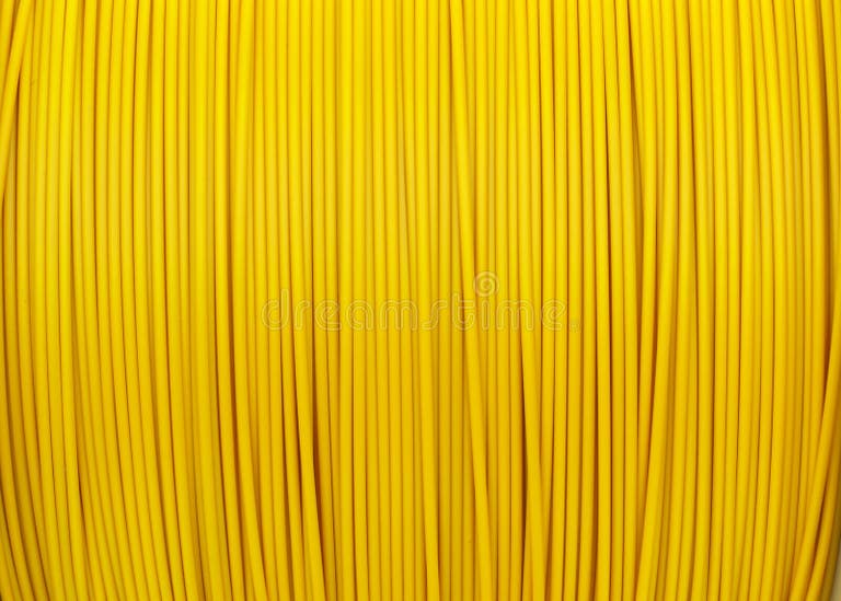 Coiled Yellow Electrical Wire Close Up Stock Image - Image of ...