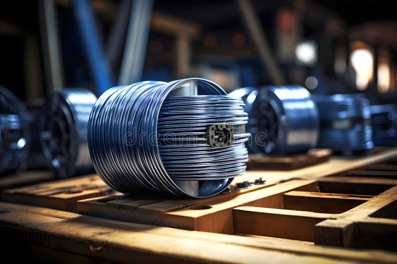 Coils of Copper and Steel Wire. Industrial Industry Stock Illustration ...