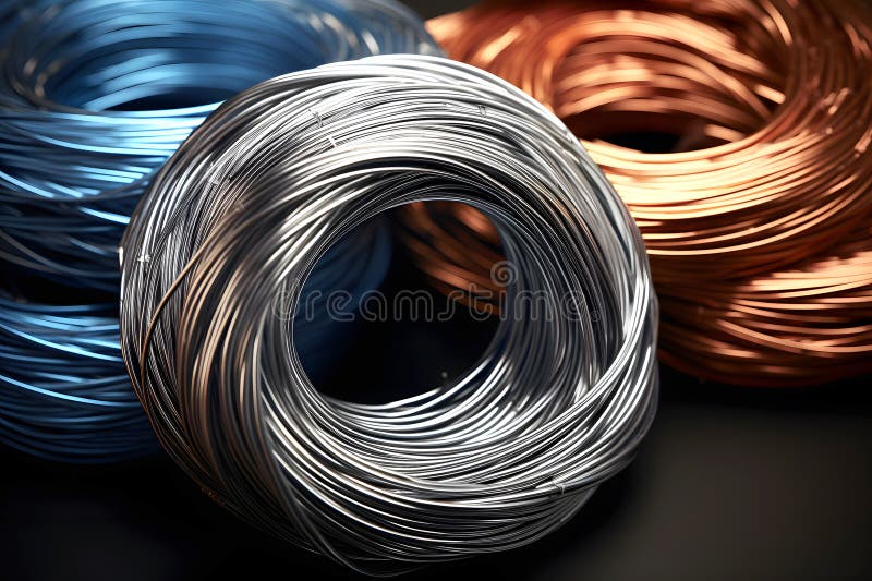 Coils of Copper and Steel Wire. Industrial Industry Stock Illustration ...