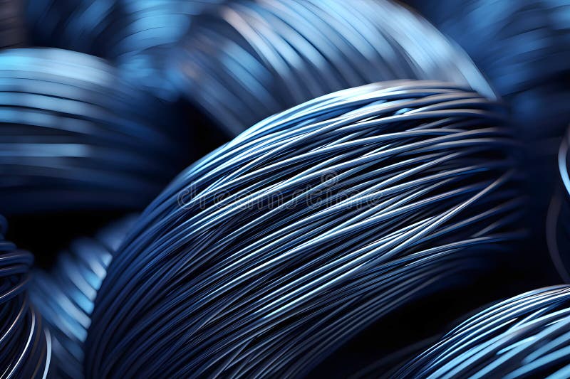 Coils of Copper and Steel Wire. Industrial Industry Stock Illustration ...