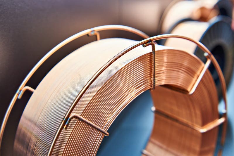 Coils of copper wire stock photo. Image of black, equipment - 262254156