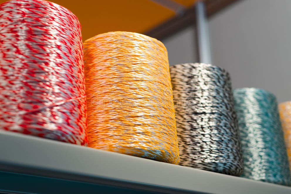 Coils with Multi-colored Cords. Stock Photo - Image of industry, fabric ...