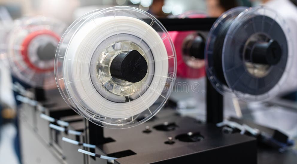 Coils with Plastic Polymer for 3D Printer Stock Image - Image of wire ...