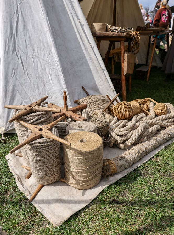 Coils of Ropes Made in the Traditional Way from Natural Materials ...