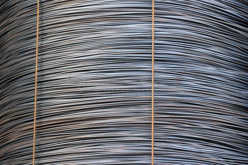 Coils of Steel Wire Rod Stuffed Inside Container. Container Open for ...