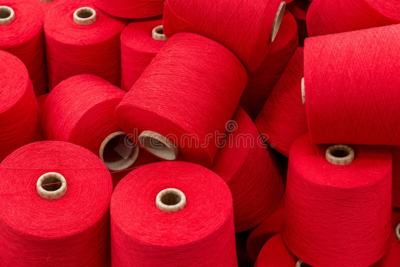 Coils of textile yarns stock photo. Image of sewing - 113616692