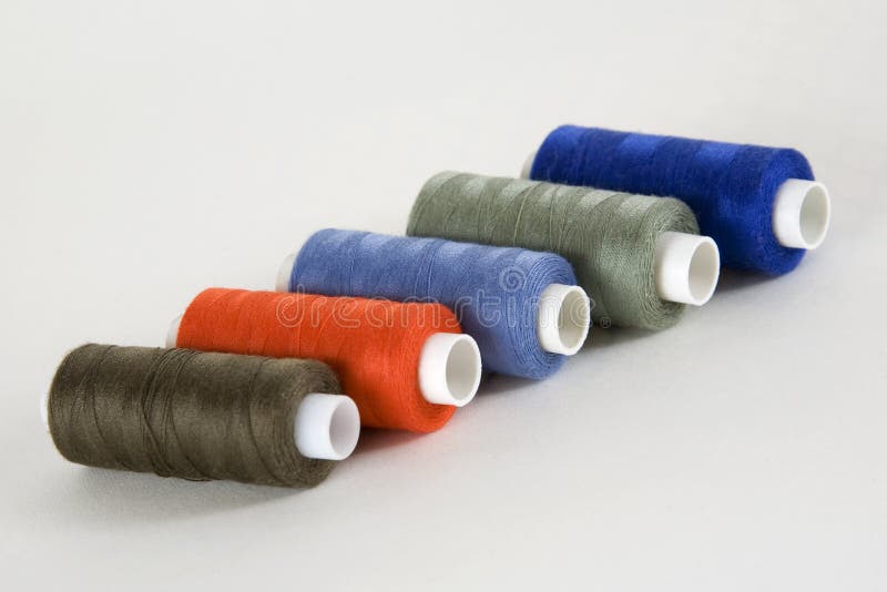 Coils with threads stock image. Image of creation, seamstress - 18832657