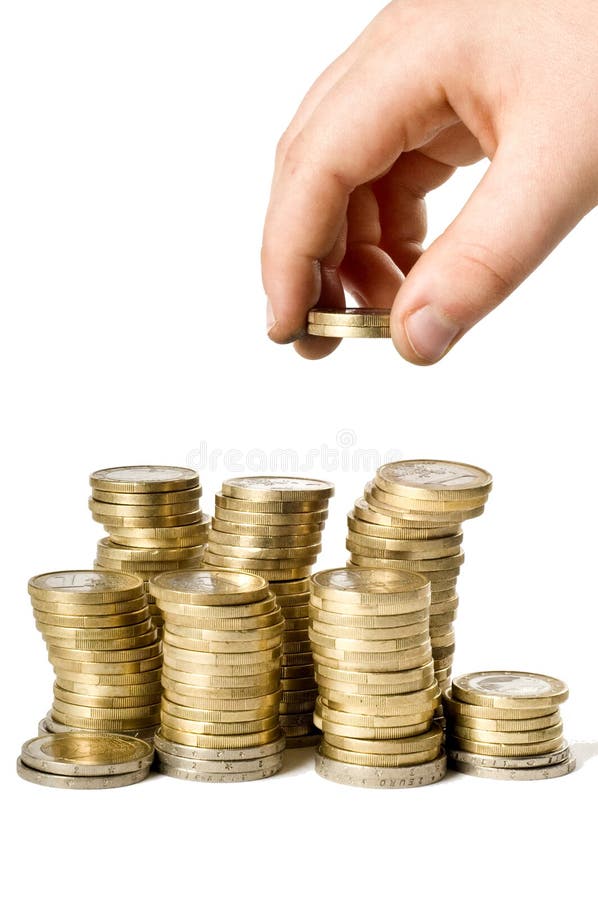 Business Man with Rising Coins Stock Image - Image of cash, commerce ...