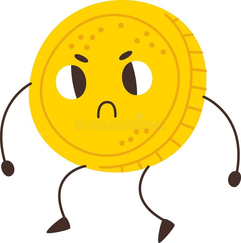 Coin Angry Character stock vector. Illustration of payment - 318082879