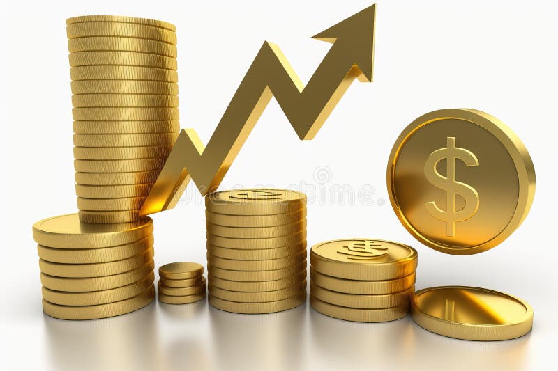 The Coin of the Arrow is Pointed Up. Stock Photo - Image of rate ...