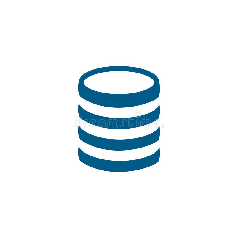 Coin Blue Icon on White Background. Blue Flat Style Vector Illustration ...