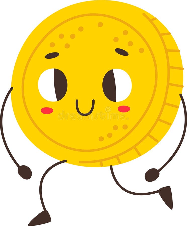 Coin Cartoon Character stock vector. Illustration of cartoon - 318083933