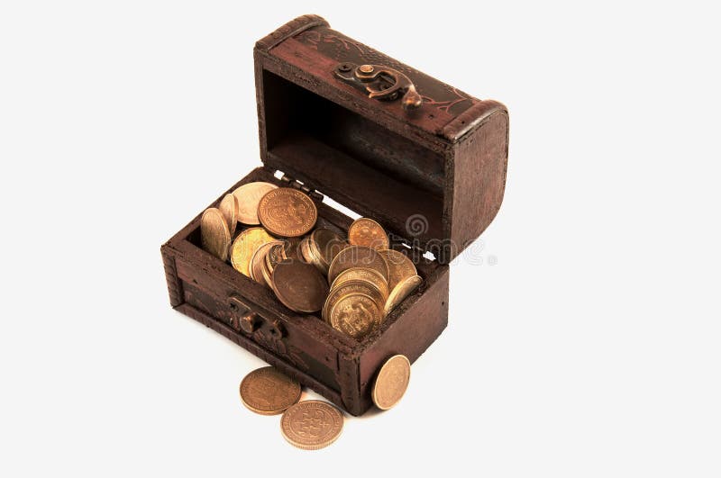 Coin chest stock image. Image of money, dinars, chest - 51182625