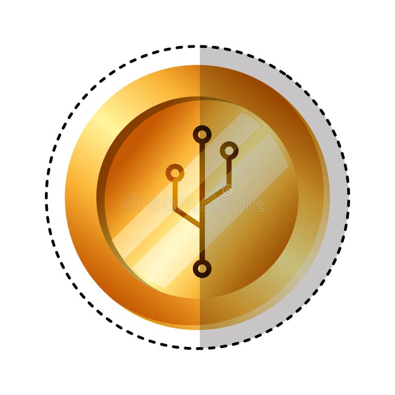 Coin with Circuit Electric Icon Stock Vector - Illustration of glossy ...
